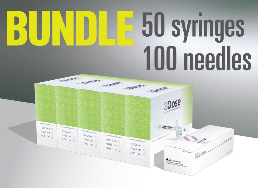 Bundle: 50 Syringes + 100 Needles | Vlow Medical